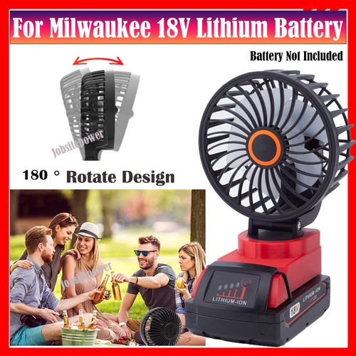 NEW For Milwaukee 18V Lithium Battery Portable Cordless Fan Outdoor ...