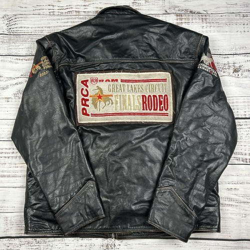 2011 PRCA Leather Jacket Sz Large Black Great Lakes Circuit Finals ...