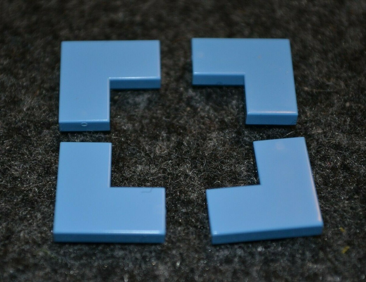 (4) 2x2 Medium Blue Smooth "L" Shaped Finishing Tile Bricks ~ Lego ...