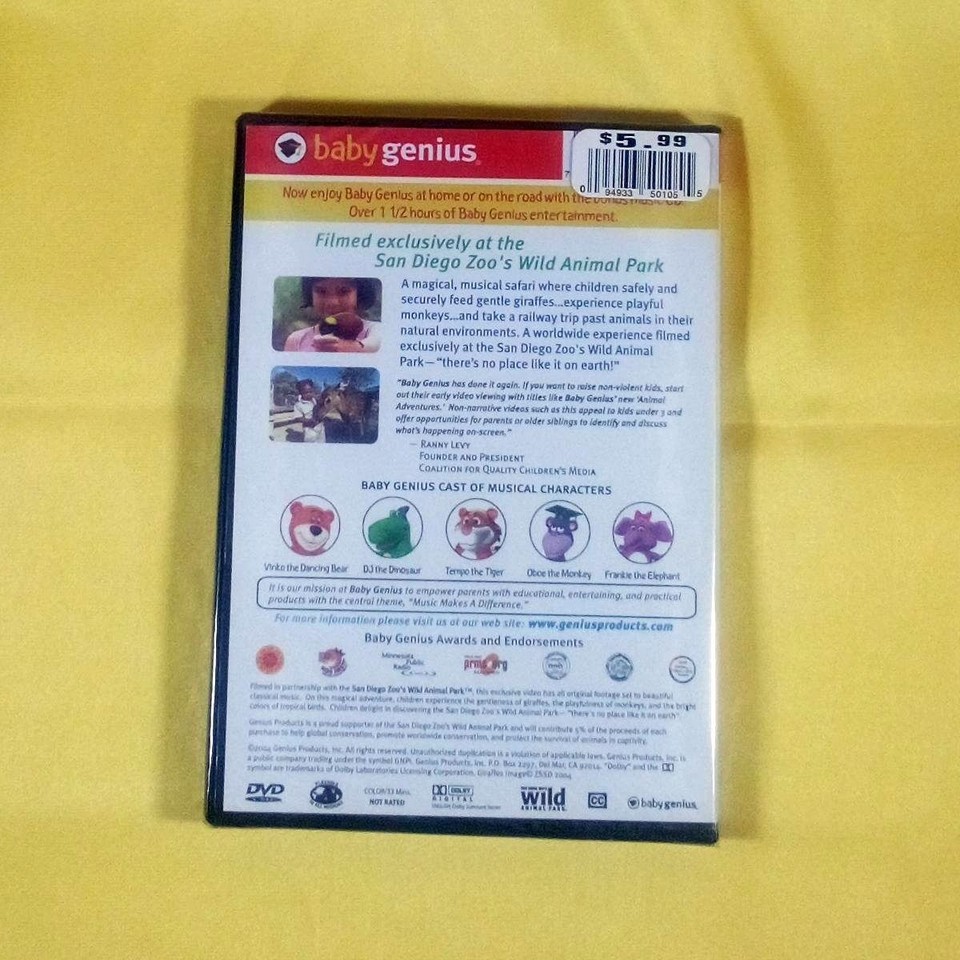 DVD - Baby Genius "Animal Adventures" - includes bonus music CD ...