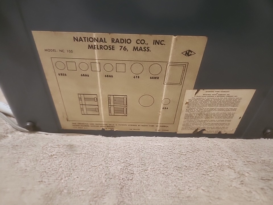 Vintage National Nc-105 Tubes Ham Radio Receiver With Broadcast Band ...