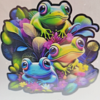 3 Frogs Irregular Non-Interlocking Wooden Pieces Puzzle, Sz A3/L 11"x11 ...