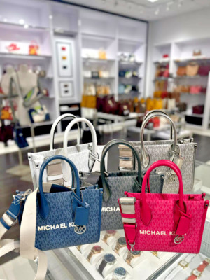 Michael Kors Mirella Small Shopper Logo Top Zip Crossbody Handbag Bag ...