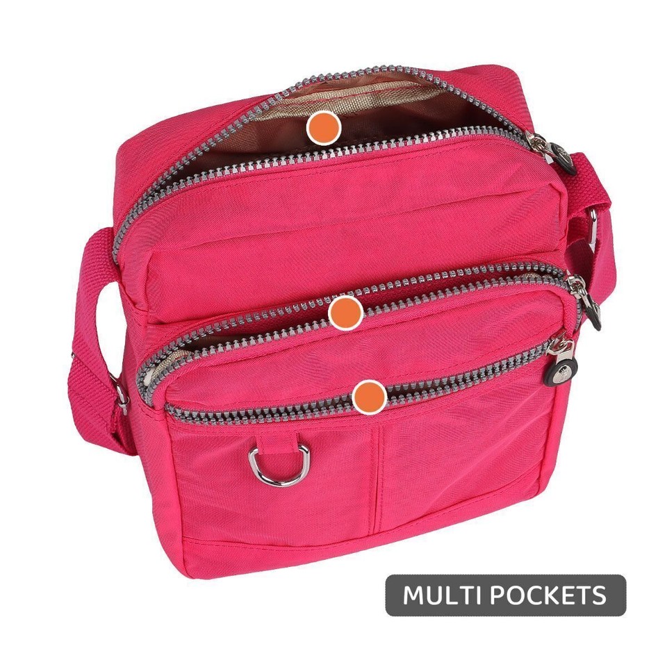 Women Waterproof Messenger Multi-Pock CrossBody Handbag Bag Ladie ...
