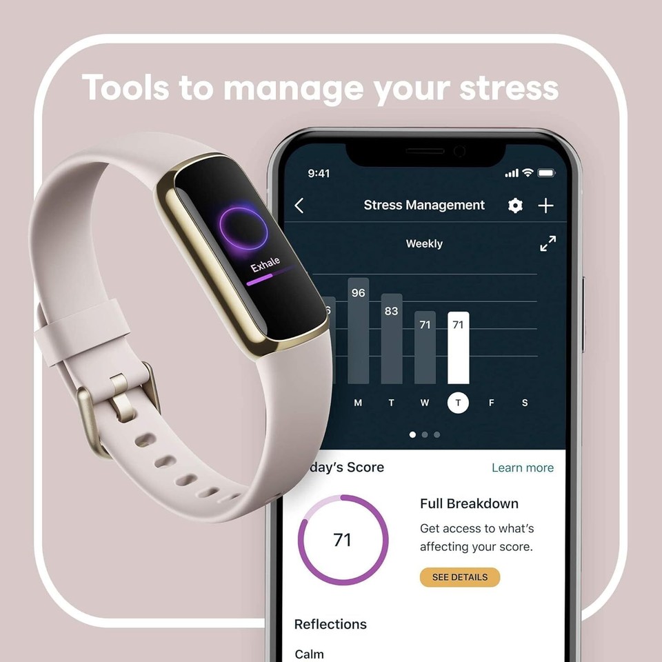 Fitbit Luxe-Fitness and Wellness-Tracker With S & L Bands Included ...