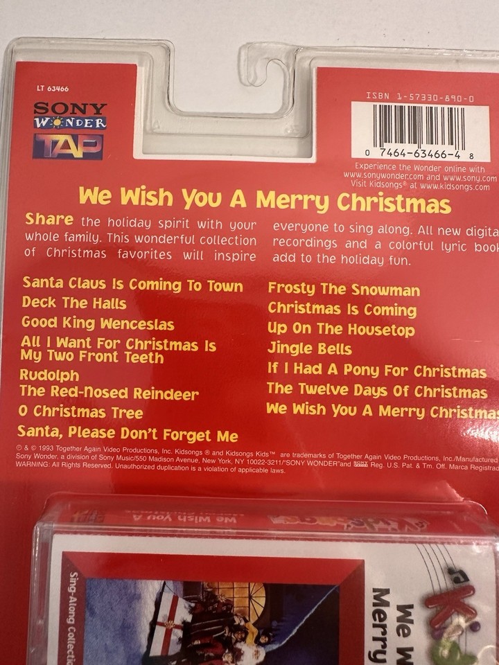 Kidsongs Cassette We Wish You A Merry Christmas Song Along Sony Wonder ...