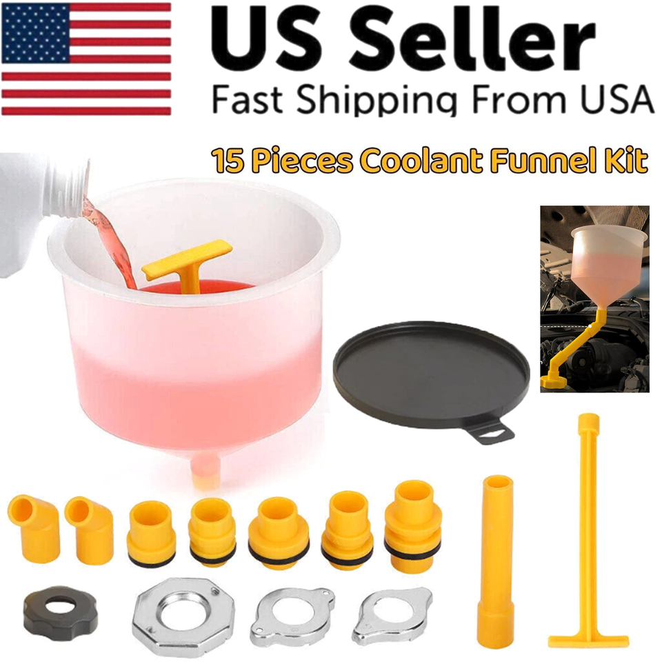 Auto No Spill Coolant Funnel Kit, Spill Free Radiator Coolant Filling ...