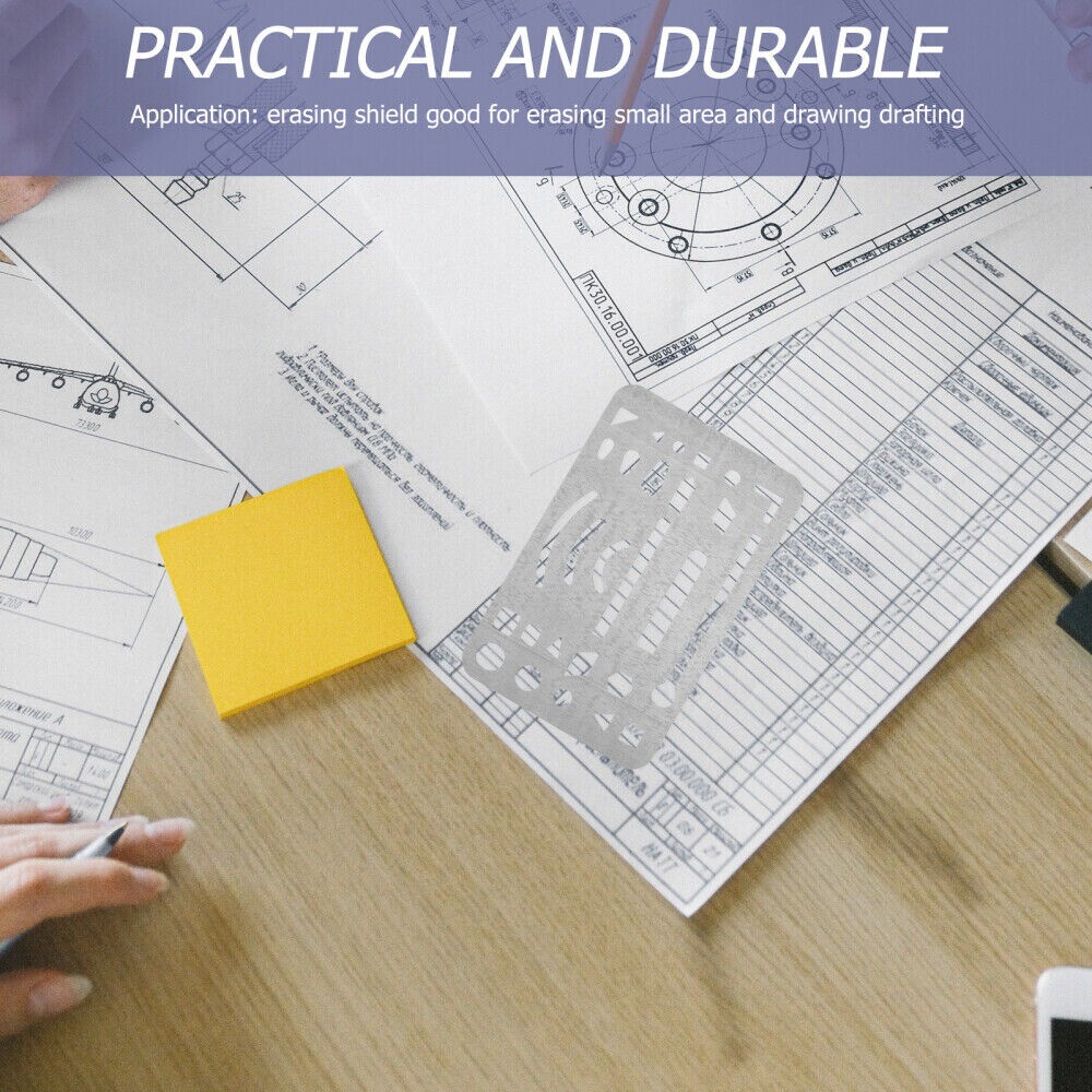 1Pcs Stainless Steel Erasing Shield Craft Stencils Eraser Templates ...