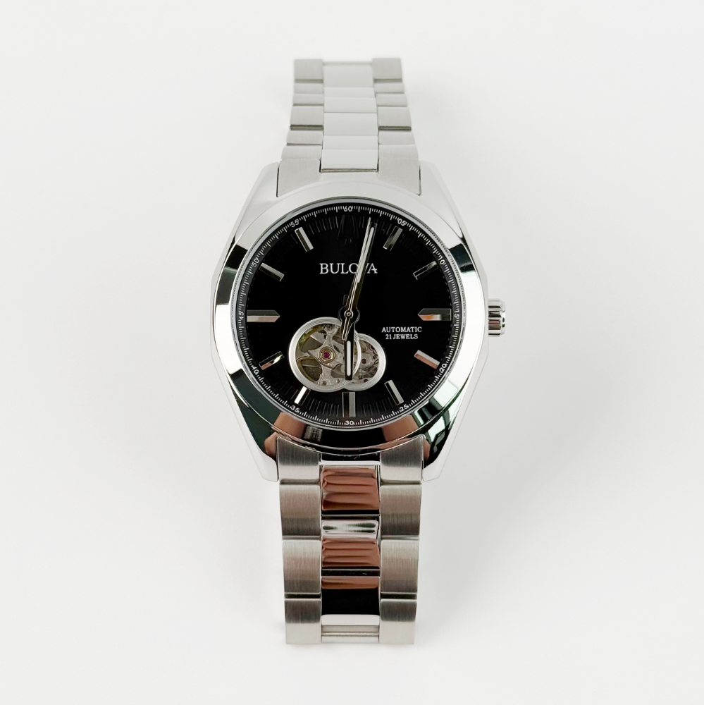 Bulova 96A270 Surveyor Black Men's watch Stainless Steel Automatic ...