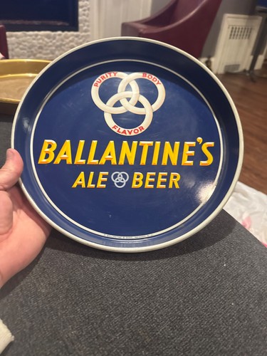 Vintage Ballantine Ale Beer 12" Low Metal Serving Tray Bar Collectibles ...