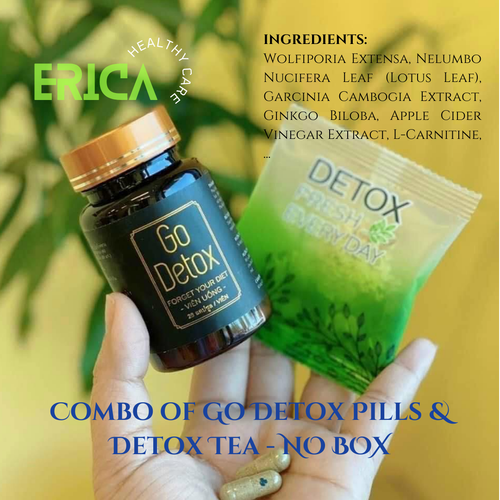 2 Combo of Go Detox Natural Weight Loss Fat Burner Pills & Detox Tea ...