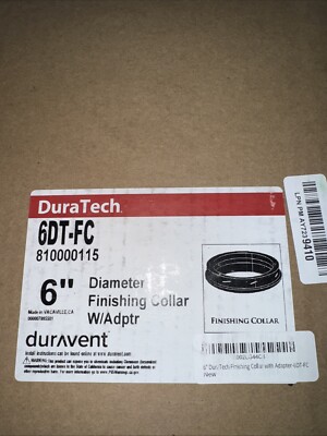 DURAVENT 6" DuraTech Vent Pipe- Finishing Collar with Adapter #6DT-FC ...