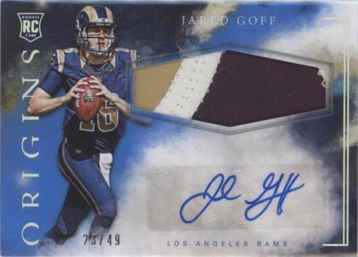 2016 Panini Origins - Rookie Jumbo Patch Autographs Jared Goff #RJPA-JG ...