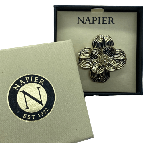 Napier Stunning Gold Tone Flower Brooch / Pin | eBay