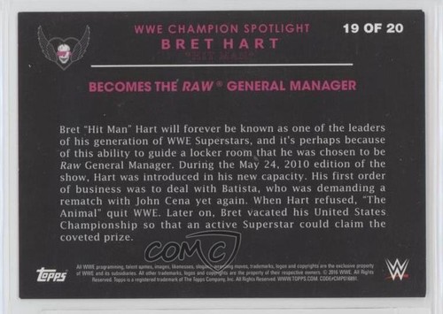 2016 Topps WWE - Bret "Hit Man" Hart Tribute Part 2 Bret Hart #19 for ...