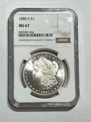 1880 S $1 Morgan Silver Dollar NGC MS67 Gem UNC Flashy Fields High ...
