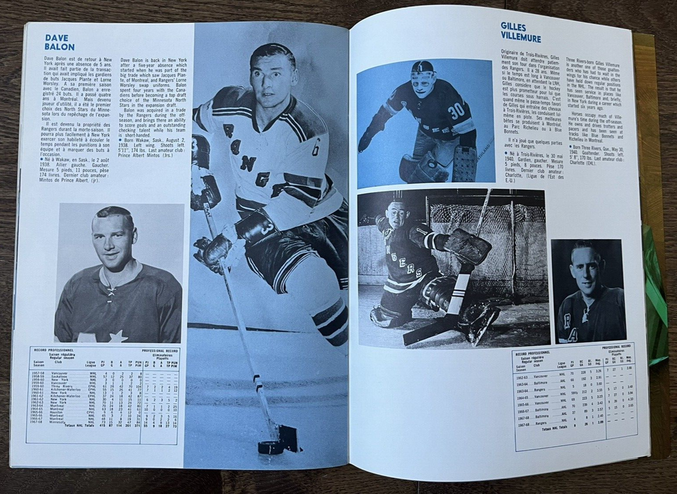 New York Rangers 1968-69 Montreal Canadiens Program Magazine Ed ...