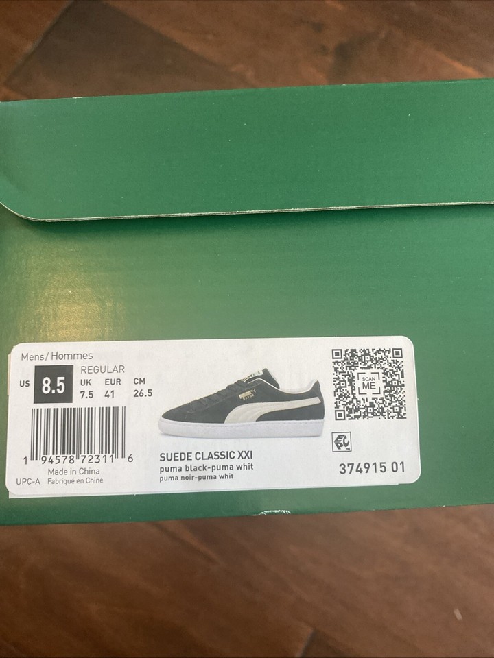 Puma Suede Classic XXI 37491501 Mens Black Suede Lifestyle Sneakers ...