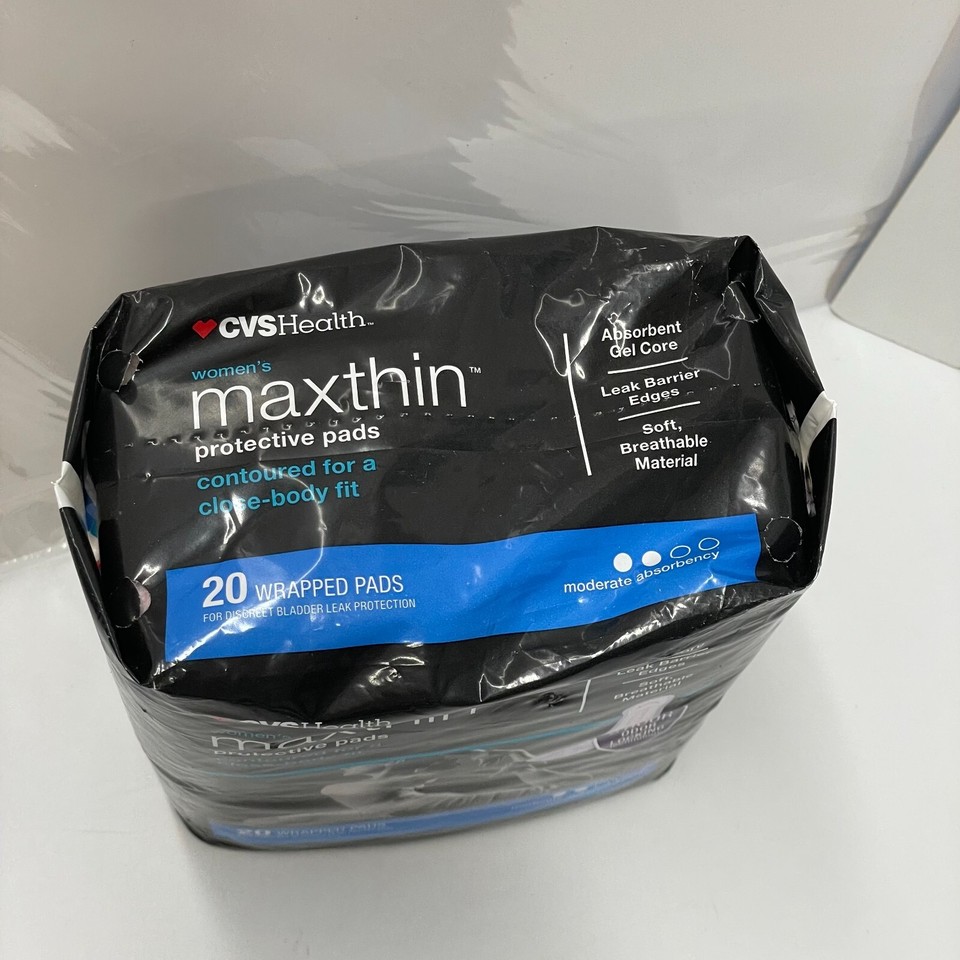 CVS Women's MaxThin Protective Pads Moderate Absorbency 20 Pads Bladder ...