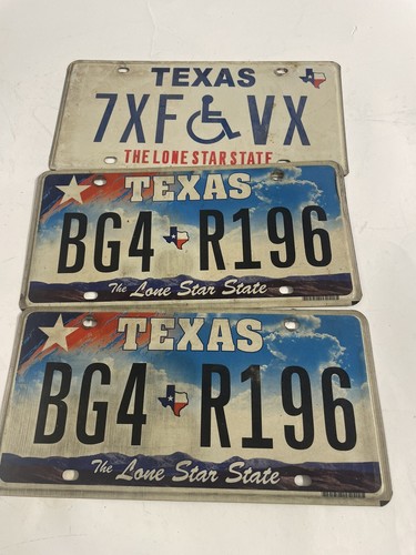 DISABLED PERSON HANDICAPPED LICENSE PLATE Lone Star State Lot Of 3 ...