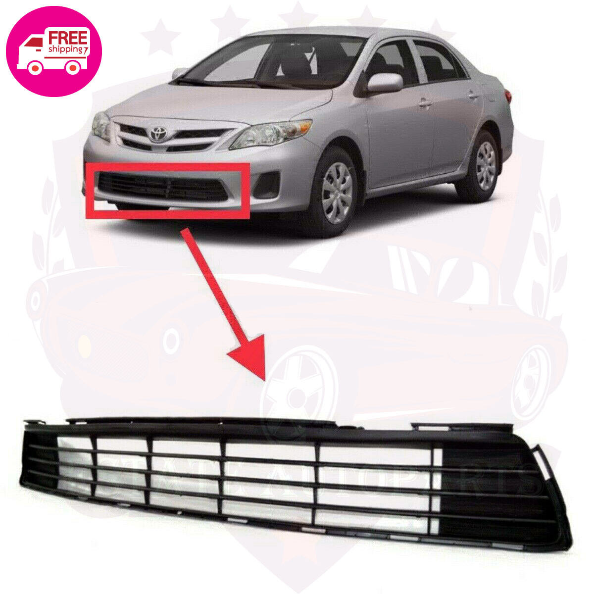 2011-2013 Toyota Corolla Front Lower Bumper Grille OEM 5311202280 for ...