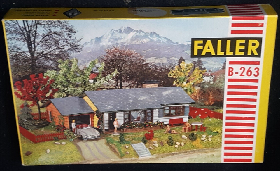 Vintage Faller HO Scale Building Kit B-263, MCM Ranch Home, new in the ...
