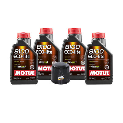 4L Motul 8100 ECO-LITE 0W20 Wix Filter Motor Oil Change Kit API SP-RC ...