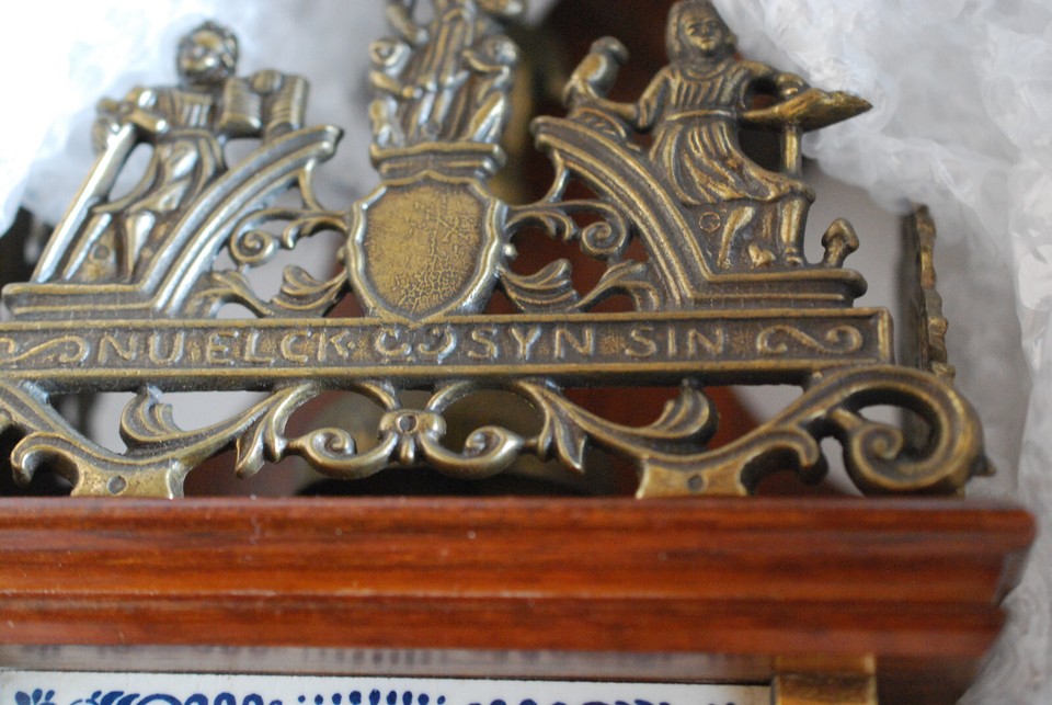 VTG Dutch Pendulum Wall Clock NU ELCK SYN SIN Atlas Chimes Brass ...