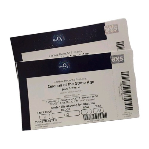 Queens Of The Stone Age Tickets(s) - O2 Arena London 21/11/2017 ...