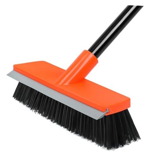 Deck Brush with Long Handle, Stiff Bristle Floor Scrub Broom, 55 ...