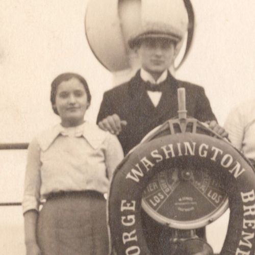 Postcard RPPC SS George Washington Bremen Ship Wheel Named Passengers ...