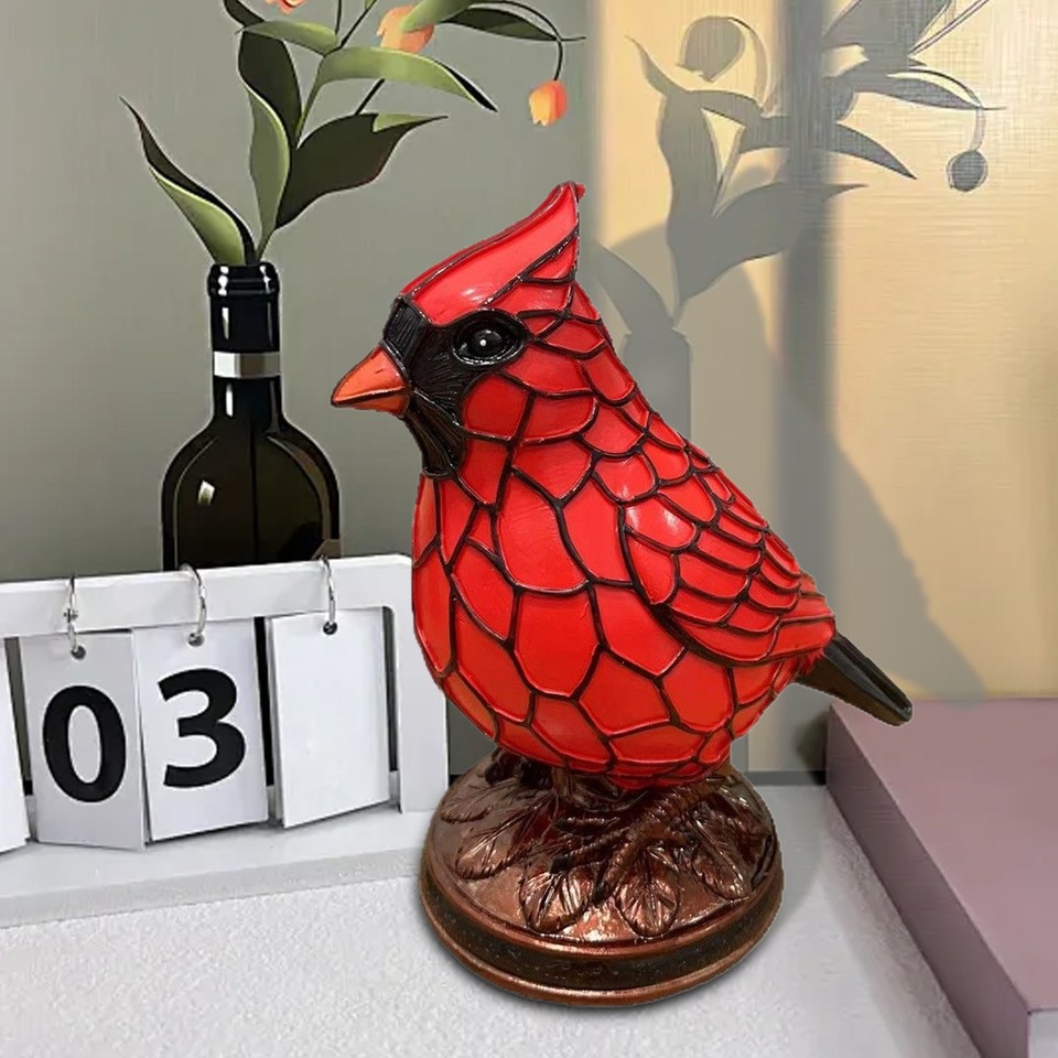 Cardinal Bird Desk Lamp Red Resin Bird Lamps For Christmas Art Decoration Light | eBay
