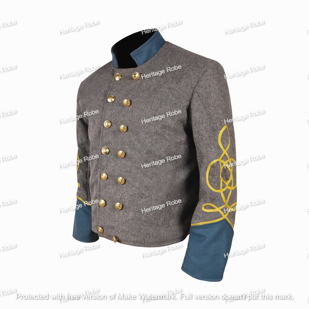 US Civil War Confederate Grey Shell Jacket Sky Cuff Collar DDP - No ...