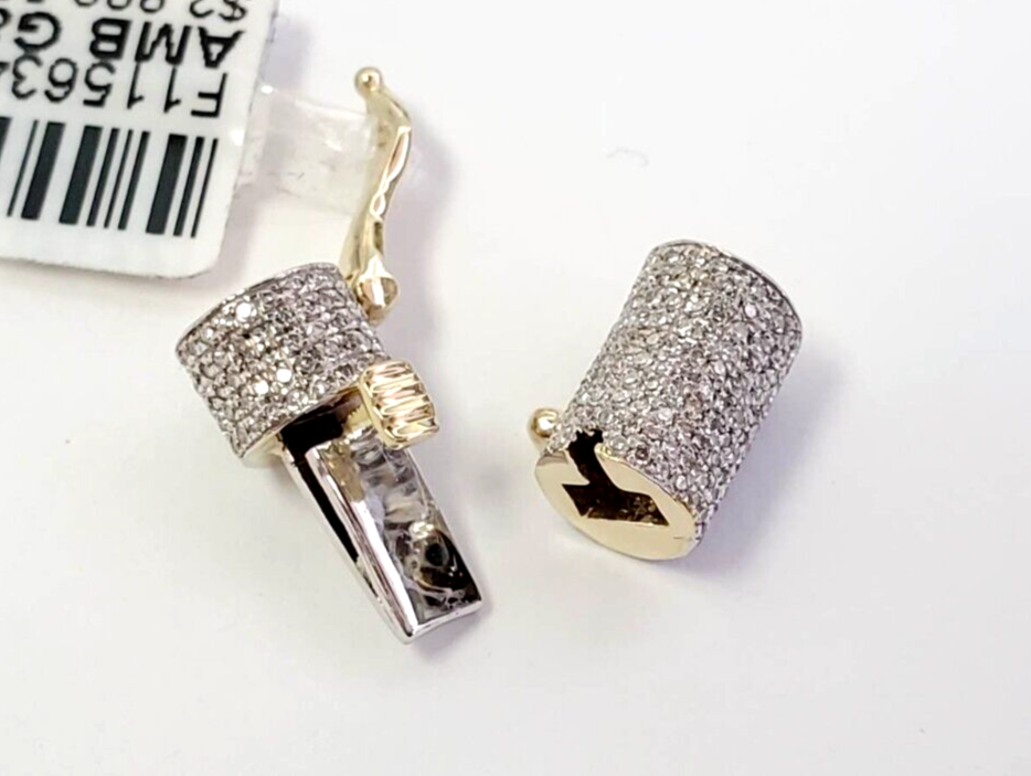 10K Yellow Gold Diamond Box Clasp 0.46 CT Accessory 5MM Pave Set Double ...