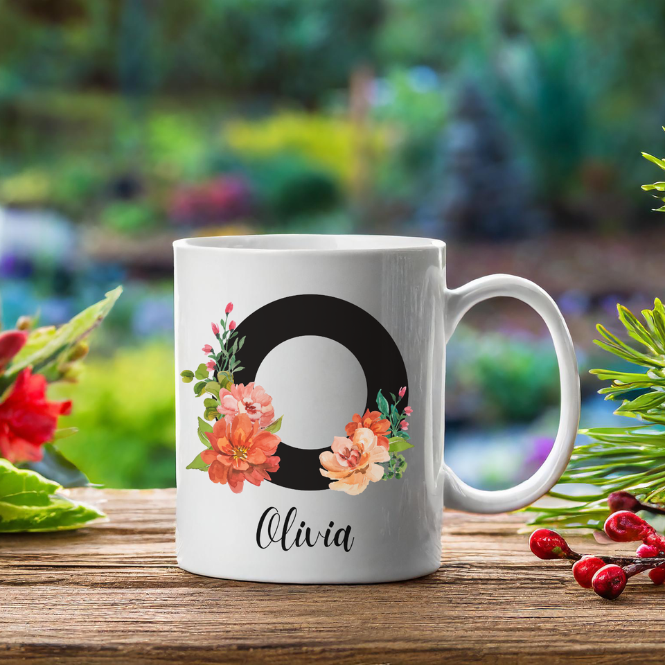 Custom Coffee Mugs Personalized Ceramic Cups with Initial Name Monogram ...