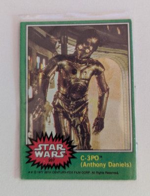 C-3PO STAR WARS 1977 TOPPS #207 ANTHONY DANIELS GOLDEN ROD CORRECTED ...