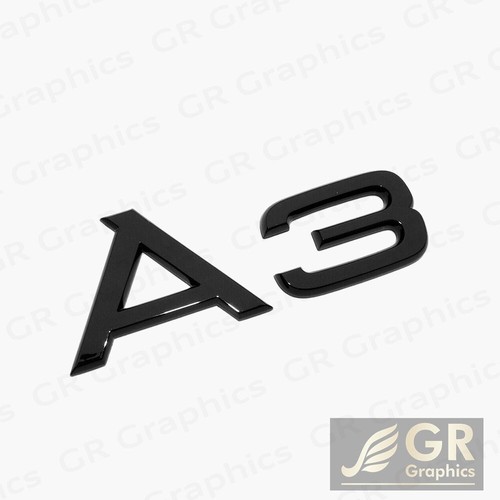 For Audi A3 Gloss Black Emblem Rear Letter Tail Badge Trunk Lid Sport ...