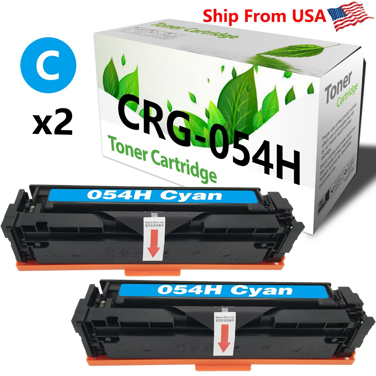 (2PK,Cyan) CRG054H Toner Cartridge CRG054 054H for imageCLASS MF644Cdw ...