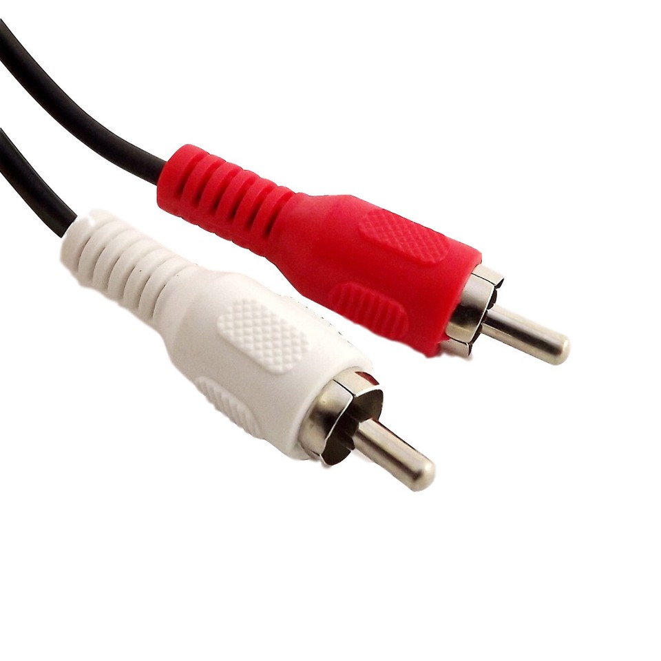 RCA Stereo Audio piggyback Cable 2x RCA Phono Male + 2x RCA Piggyback ...