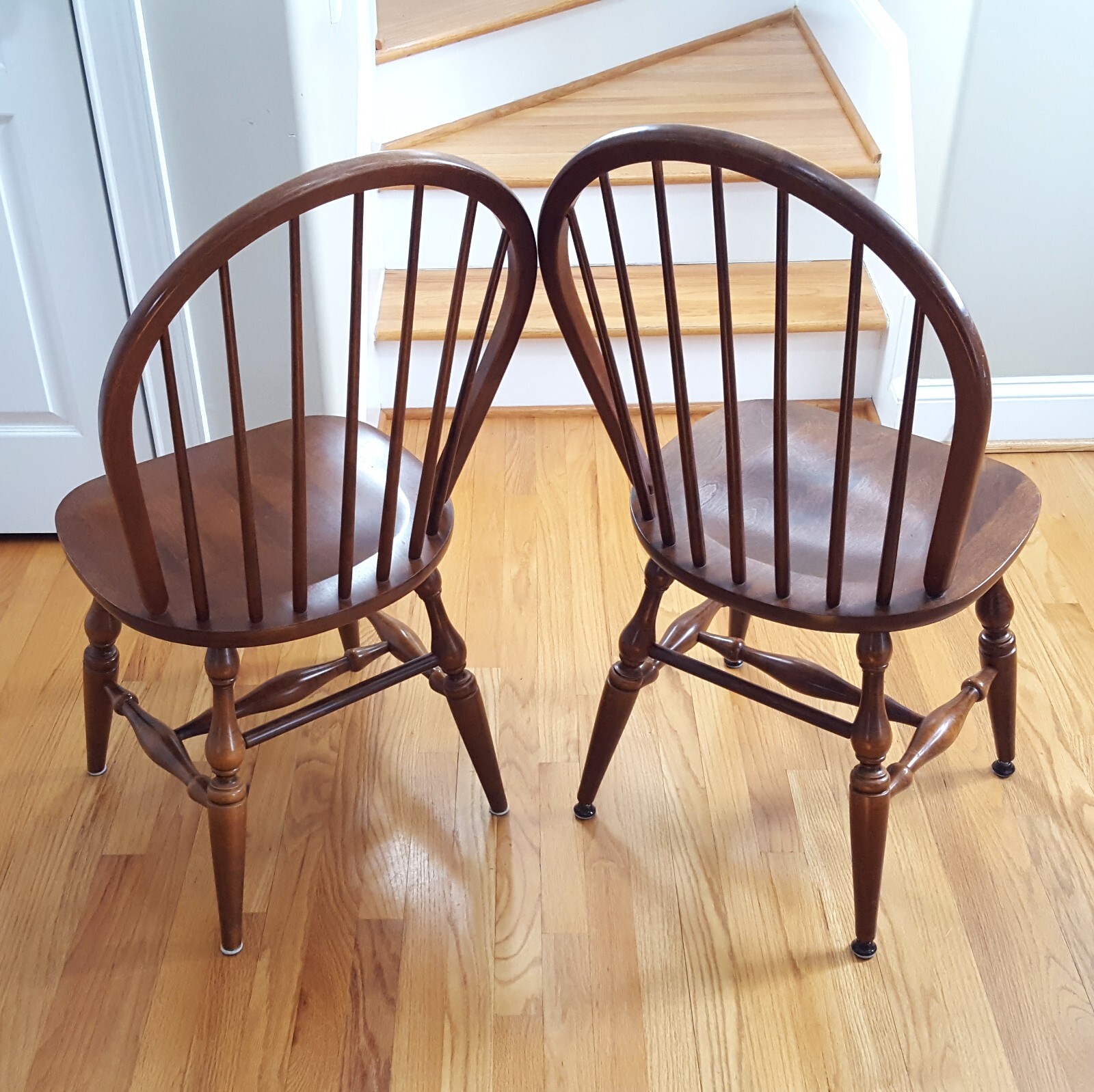 Vintage Pair Moosehead Windsor Chairs Hoop Back Made in Maine Mahogany ...