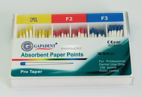 100pcs dental paper point Endodontics absorbent size F1/F3 Gapadent | eBay