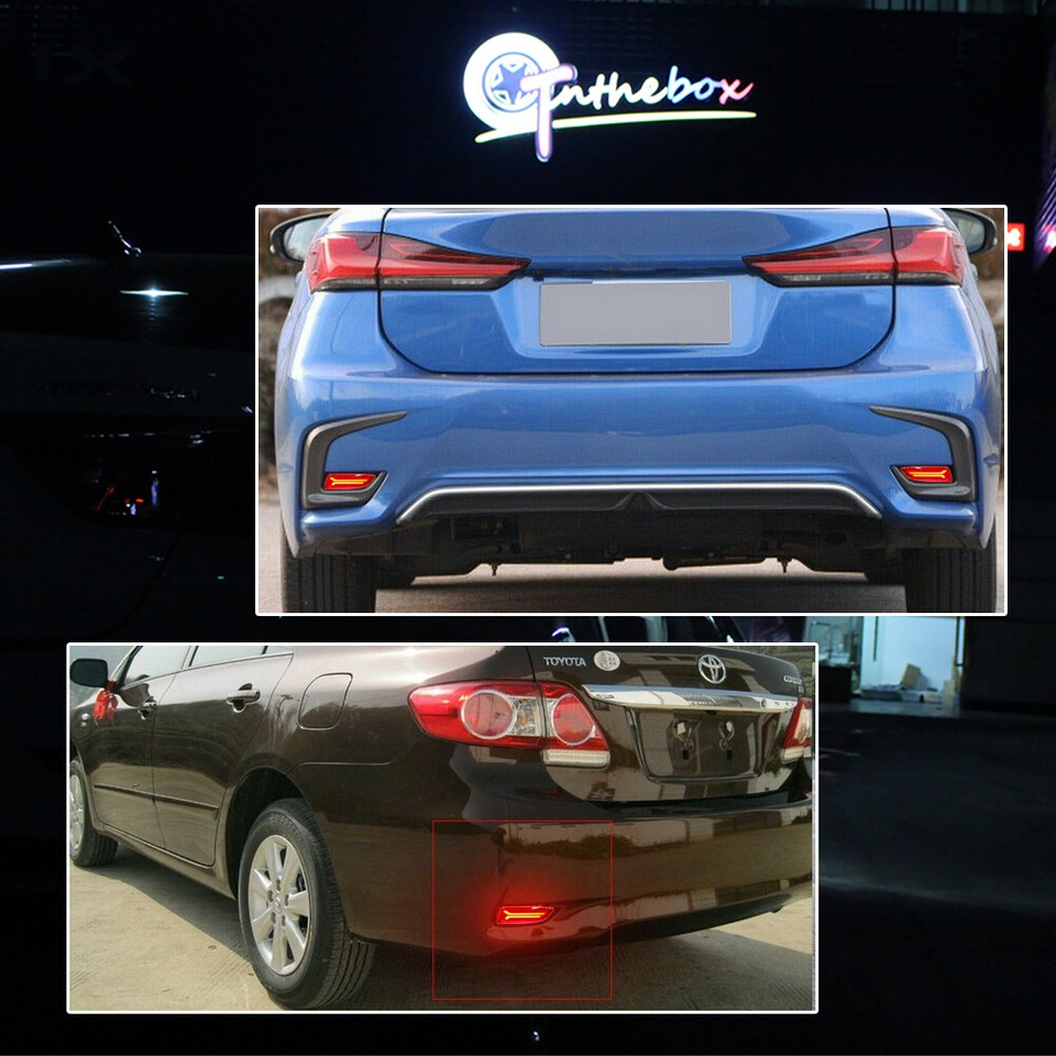 Red LED Rear Reflector Tail Signal Lights For 11-13 Toyota Corolla ...