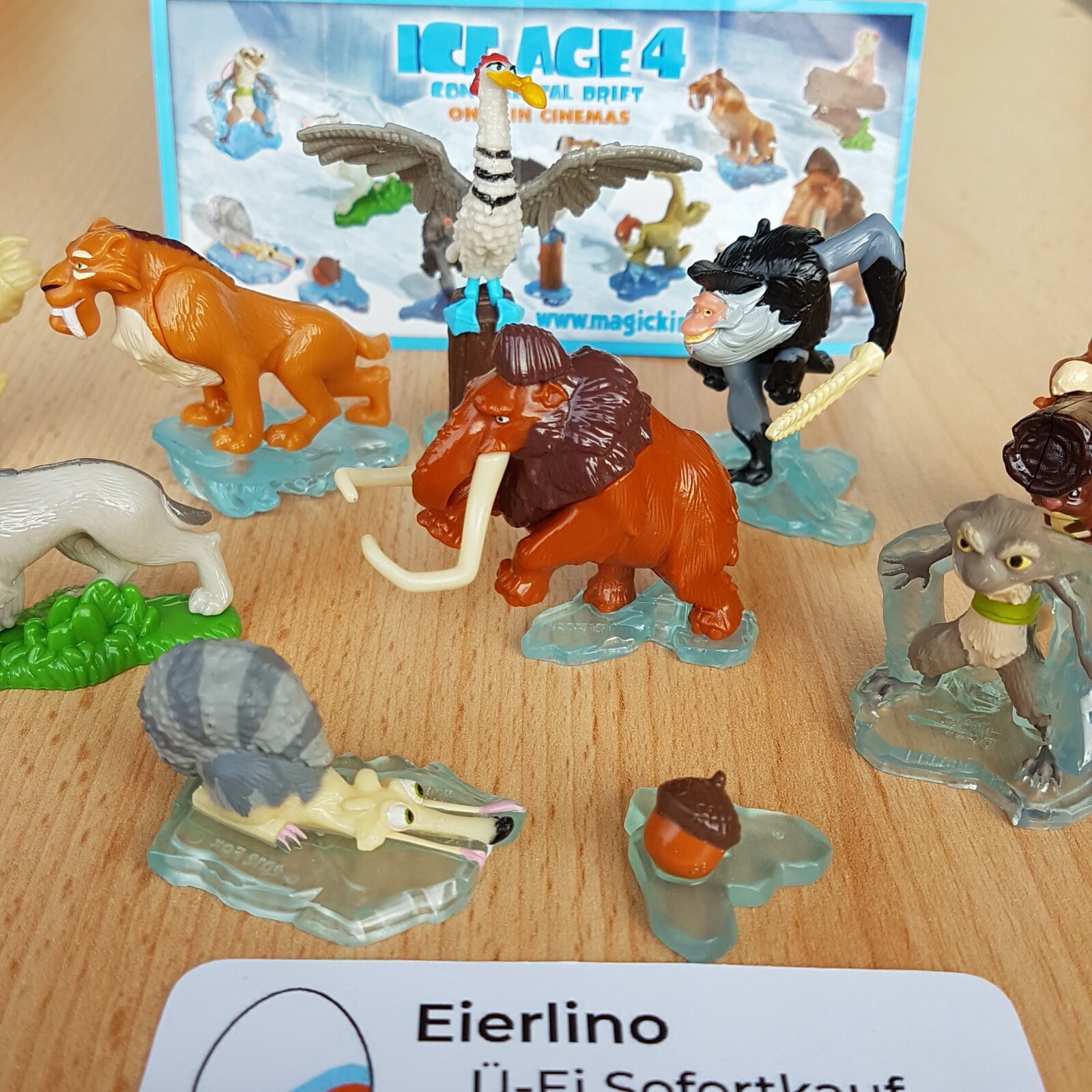 Full set - ICE AGE 4 - MINT 1.3" miniature figurines cake topper Kinder ...