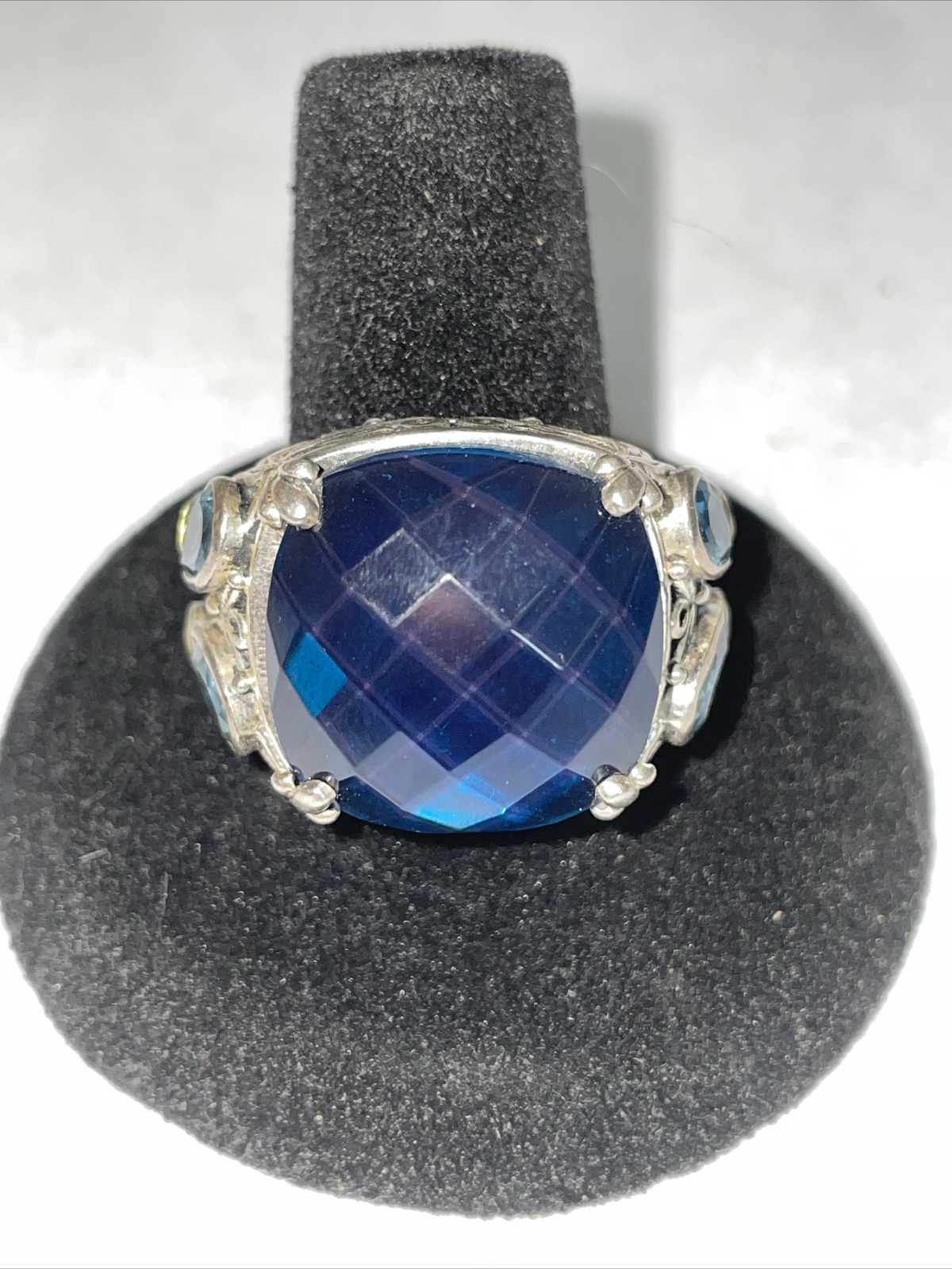 Sterling Silver London Blue Topaz Dot Ring (Approx Si… - Gem