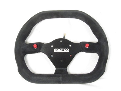 Sparco P310 Steering Wheel 310mm Black Suede Flat Dish w/Thumb Horn ...