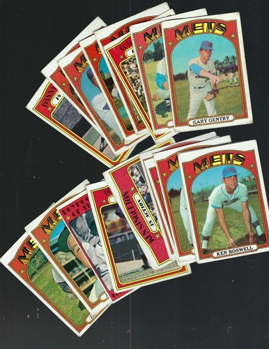 1972 TOPPS BASEBALL NEW YORK METS TEAM LOT X 18 DIFF. CARDS SEAVER IA ...