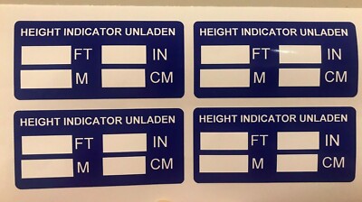 4 x HGV LGV Lorry Vehicle Cab Height Indicator Warning Sticker | eBay