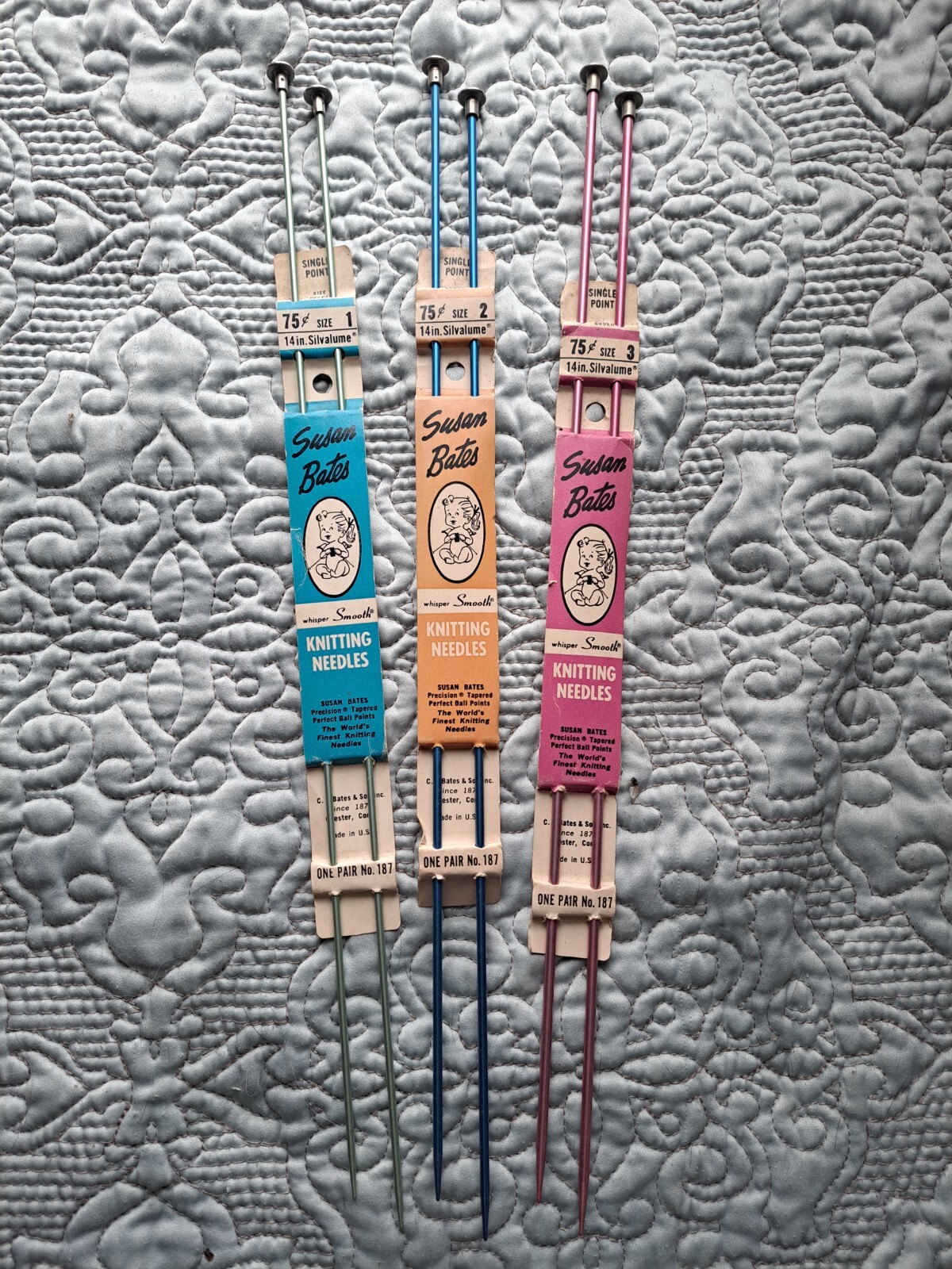 USA Made!! Susan Bates Vintage Knitting Needles Sizes 1-3 With Labels ...