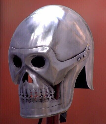 18GA SCA LARP Medieval Knight Halloween Visor Skull Armor Helmet ...