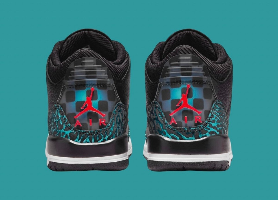Nike Air Jordan 3 Retro (GS) Shoes Black Hyper Jade Red FV5437-001 ...